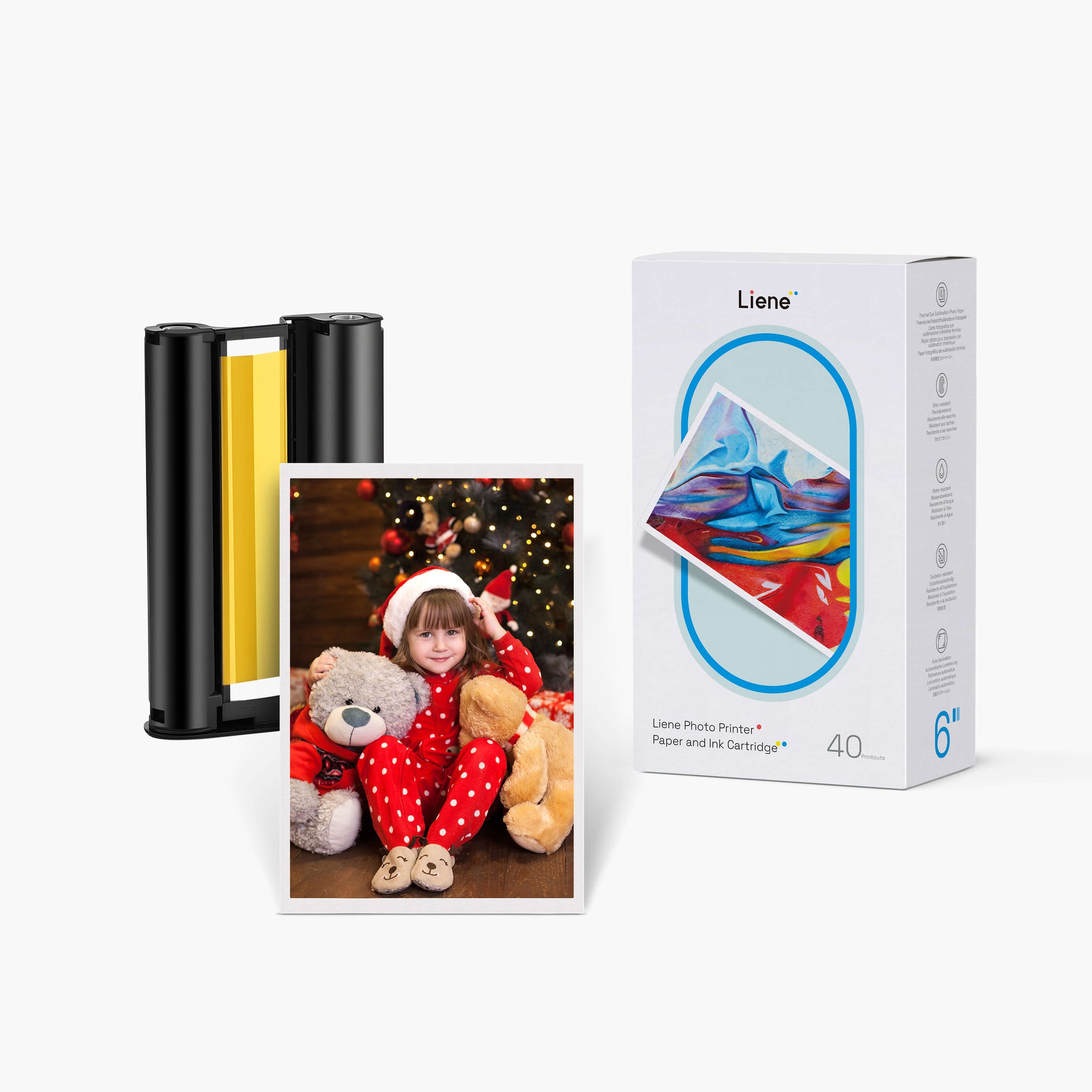 Amber 4x6" Photo Paper for Printer 40 Pack & 1 Cartridge | Liene