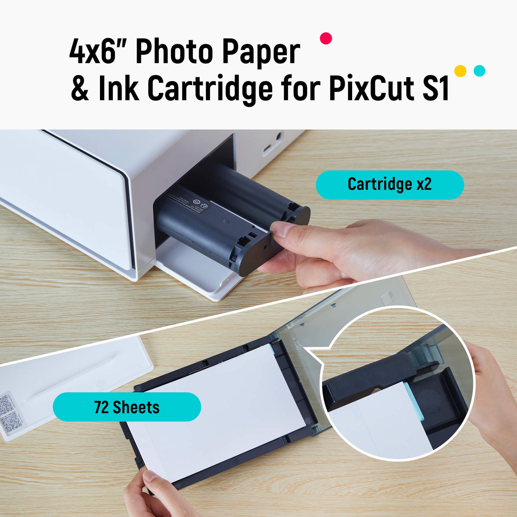 PixCut S1 Materials: Sticker Paper, Photo Paper & Ink Refills