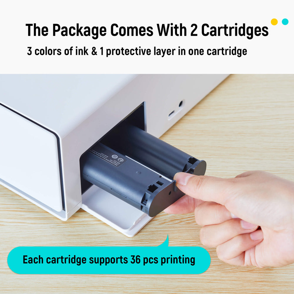 PixCut S1 4x6" Photo Paper 72 Sheets & 2 Ink Cartridges Refill | Liene
