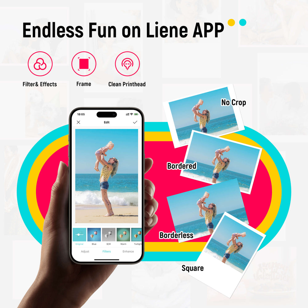 Pearl 2x3 Small Portable Photo Printer for Phone Green 50 Sheets | Liene
