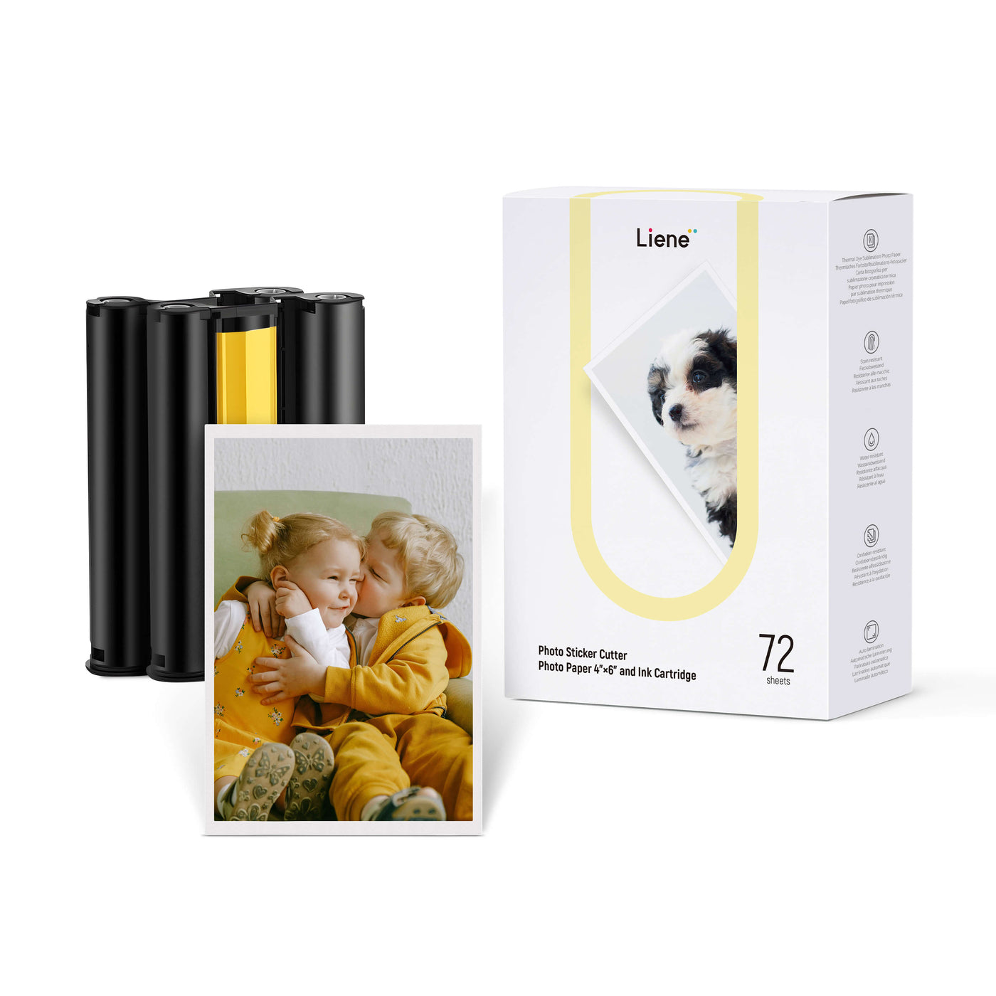 PixCut S1 4x7" Sticker Paper 72 Sheets & 2 Ink Cartridges Refill | Liene